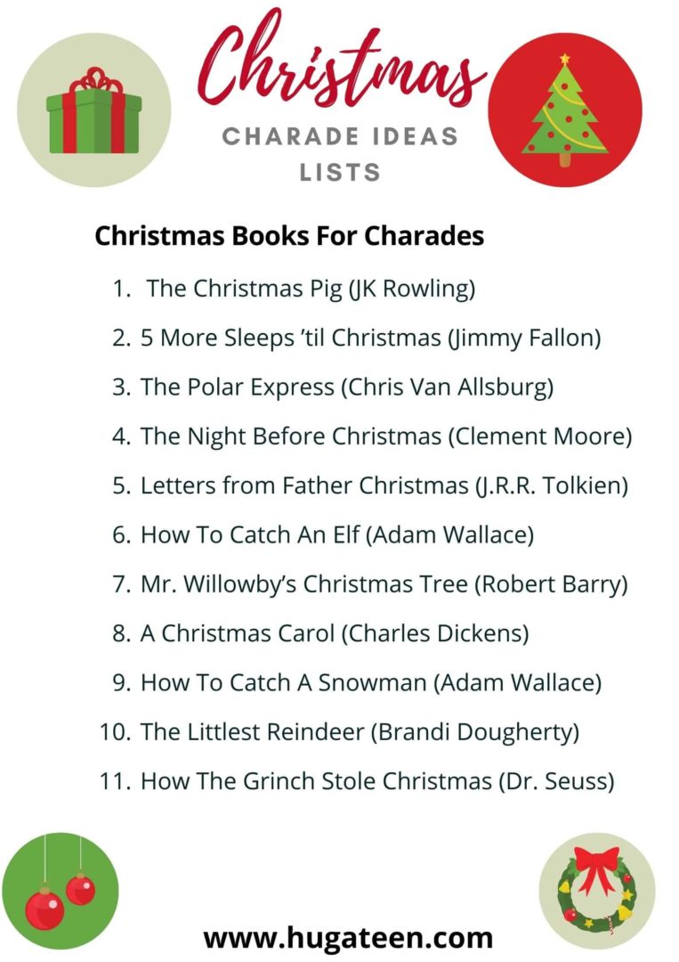 Ultimate List Of Christmas Charades Ideas (Free Printable)
